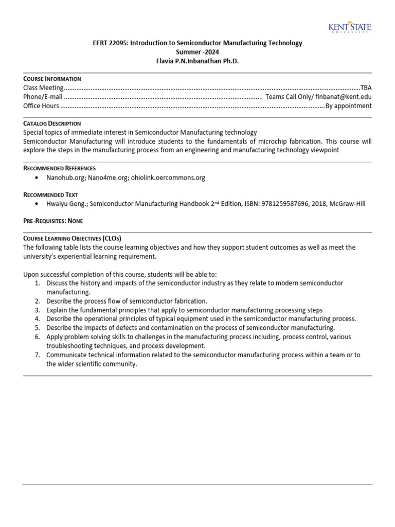 ST 22095 Tentative Lecture Schedule | PDF