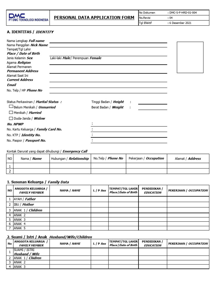 Form Lamaran Pekerjaan | PDF