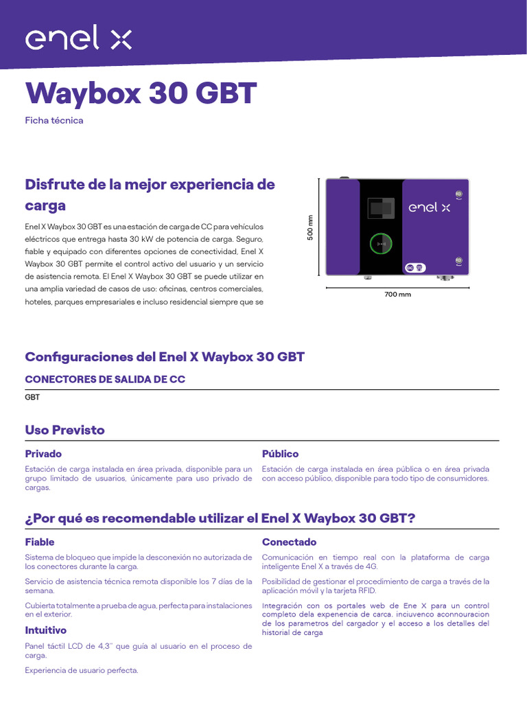 Enel X Waybox 30 GBT: Carga Eficiente | PDF | Electricidad | Ingenieria ...