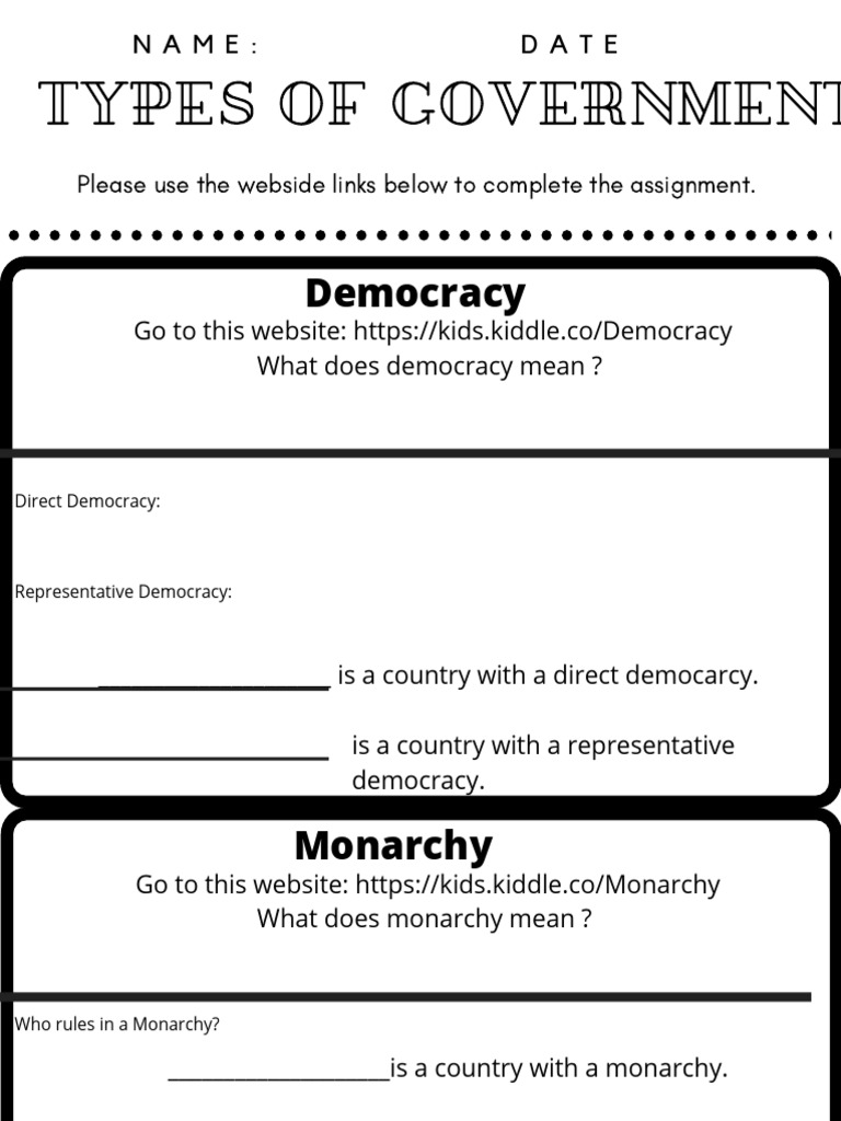 Types of Government: Democracy | PDF