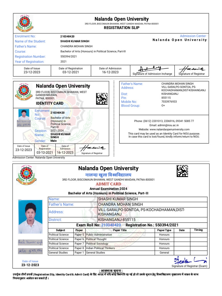 Registration Slip | PDF