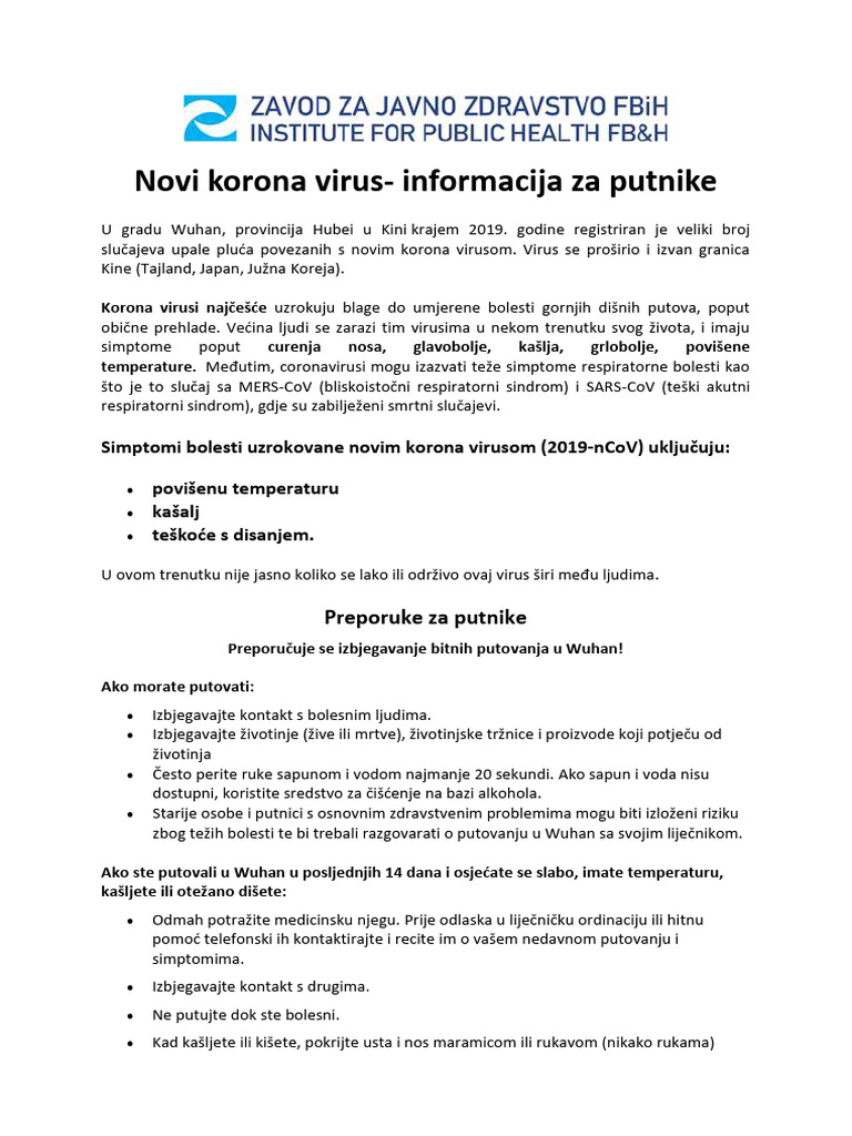 Novi Korona Virus - Bos | PDF