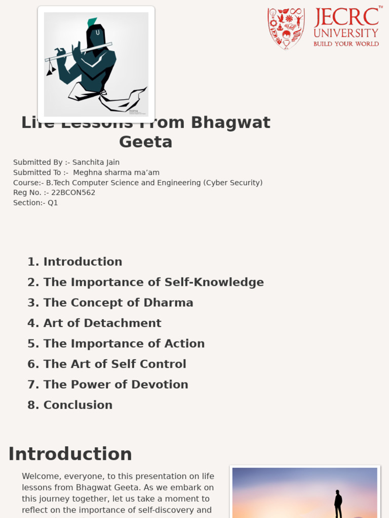 Life Lessons From Bhagwat Gita | PDF | Bhagavad Gita | Dharma