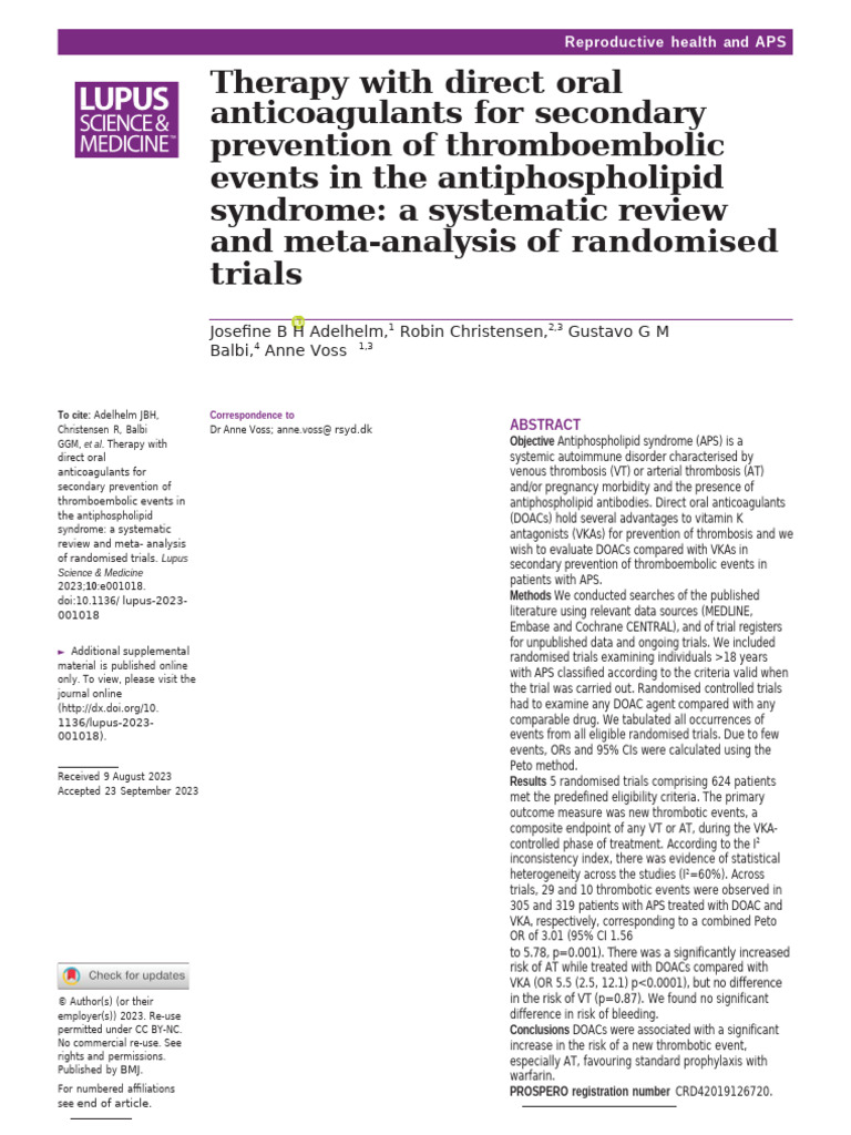 APS | PDF | Randomized Controlled Trial | Diseases And Disorders