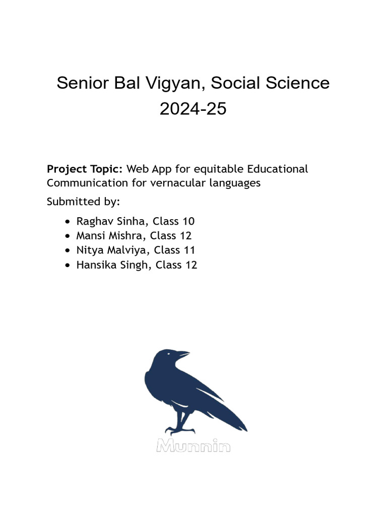 Senior Bal Vigyan 2024- 2025 Social Science Final | PDF | Cognitive ...