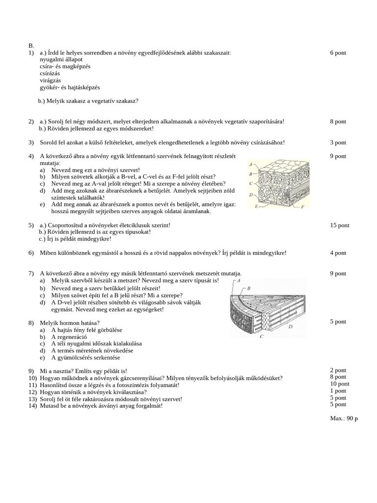 Növények Éltműködése Doga B. | PDF