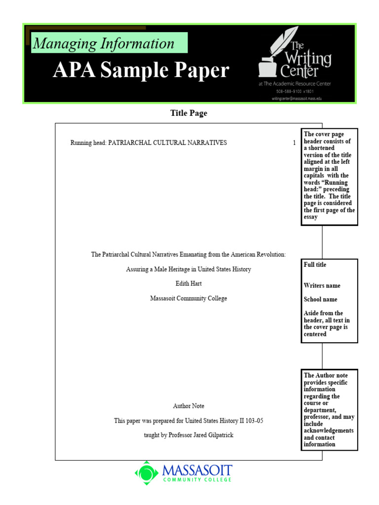 Patriarchal Narratives in U.S. History | PDF | Patriarchy | Apa Style