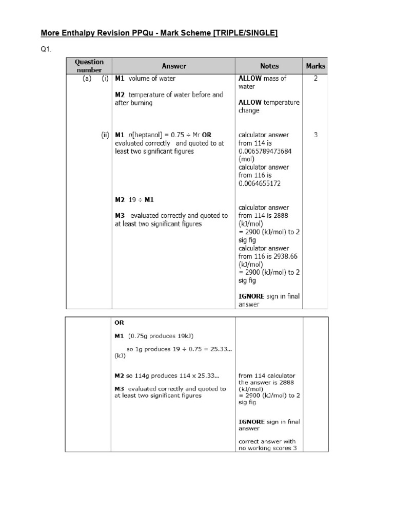 More PPQu Energetics Revision MS [TRIPLE_SINGLE] | PDF