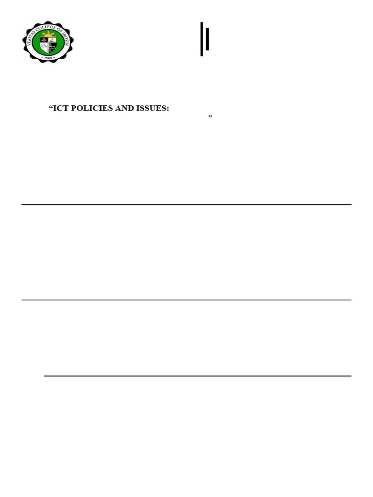 Module 2 Lesson 1 Policies and Issues On Internet and Implications To Teaching and Learning ...