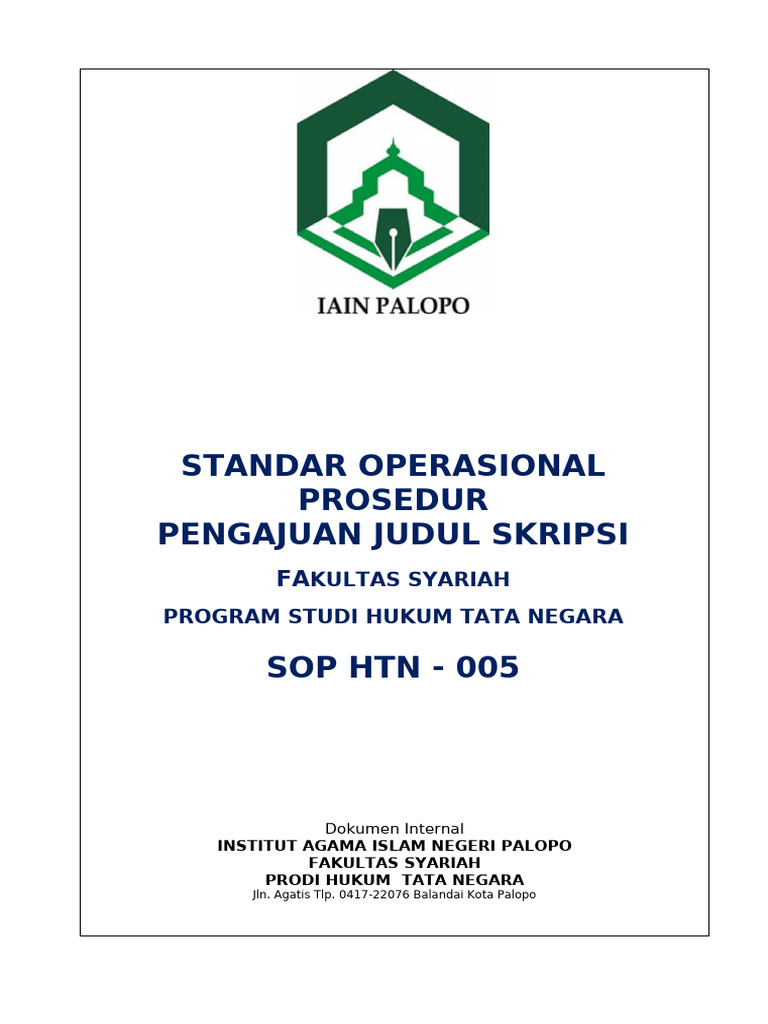 Prosedur Pengajuan Judul Skripsi HTN | PDF