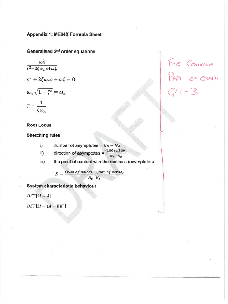Formula Sheet | PDF