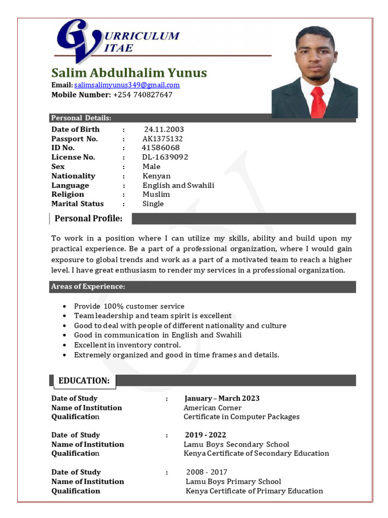Salim Security Cv | PDF