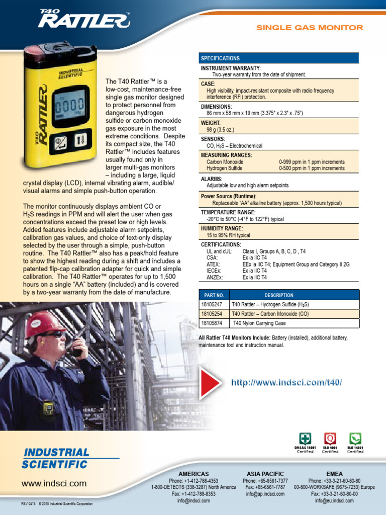 Rattler T40 Lit en Spec Sheet | PDF