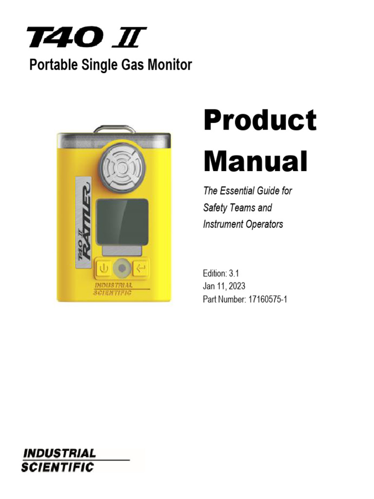 T40 II Product Manual Print File en V3 | PDF | Carbon Monoxide | Gases