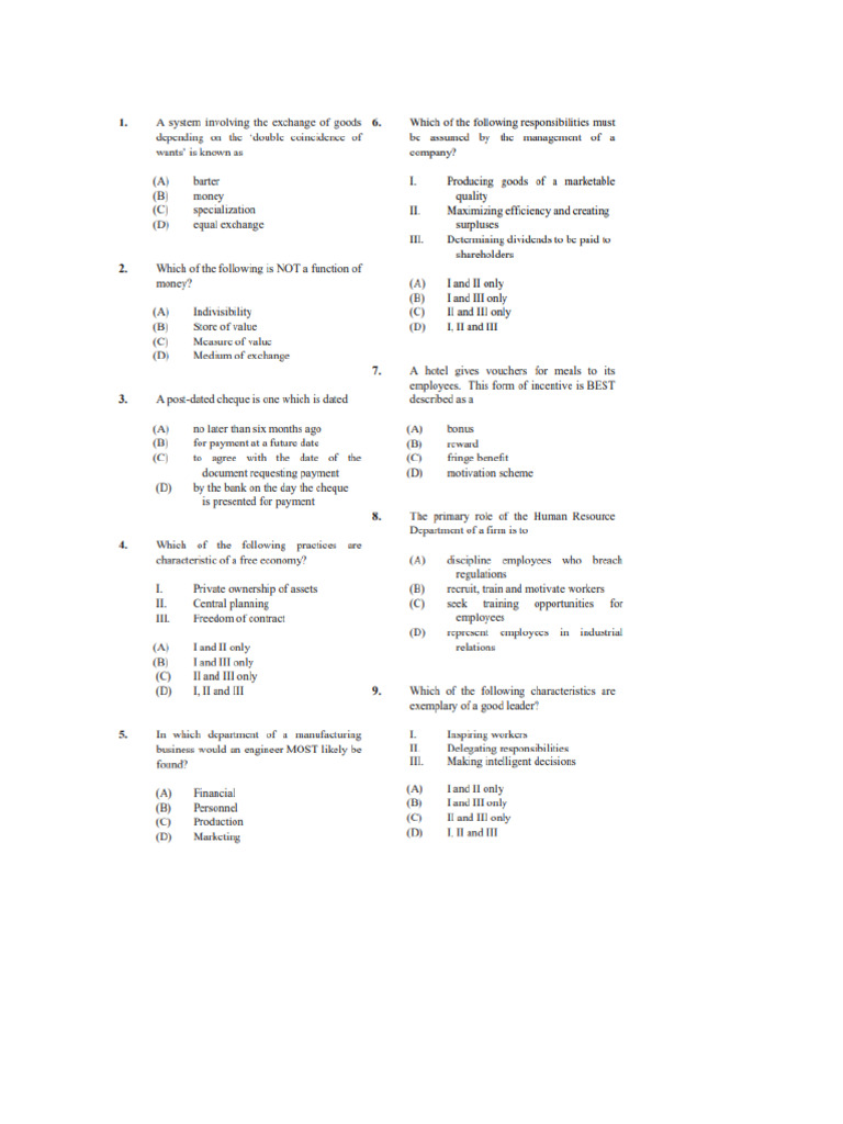Pob Paper 1 and 2 | PDF