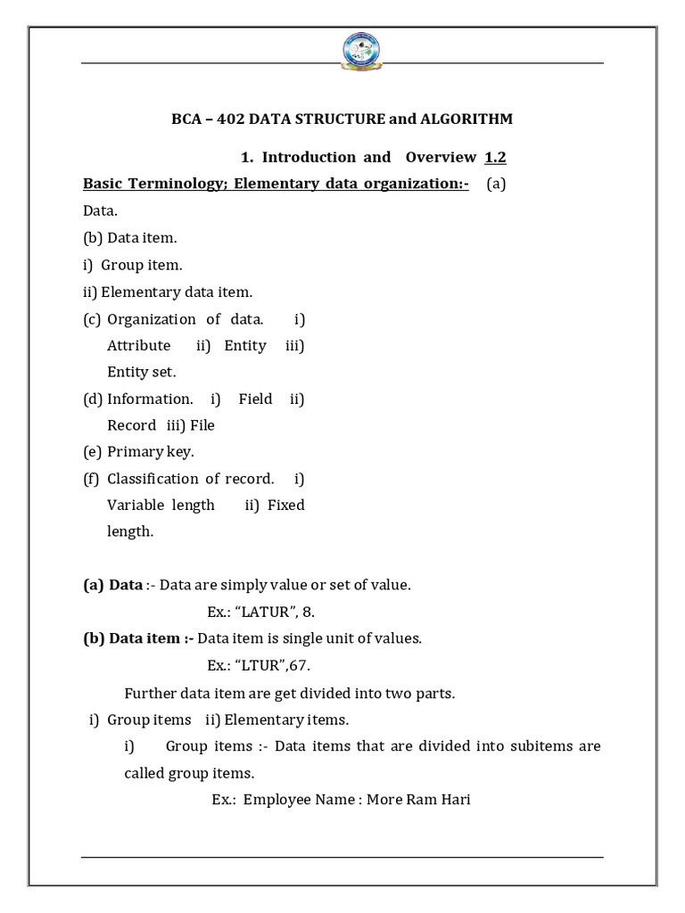 DSA Unit-1 Data Structure | PDF | Control Flow | Time Complexity