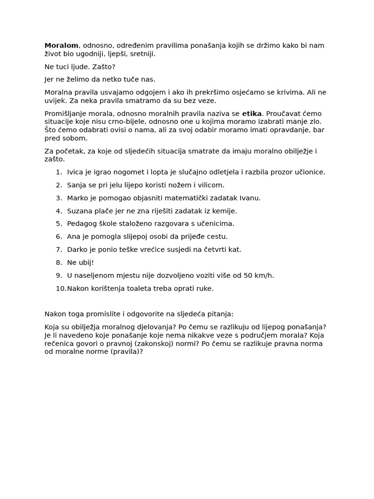 Etika 1 Pocetak | PDF