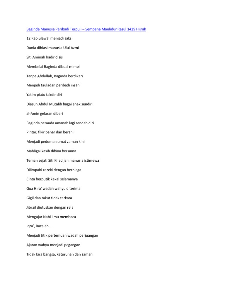 Sajak Maulidul Rasul | PDF