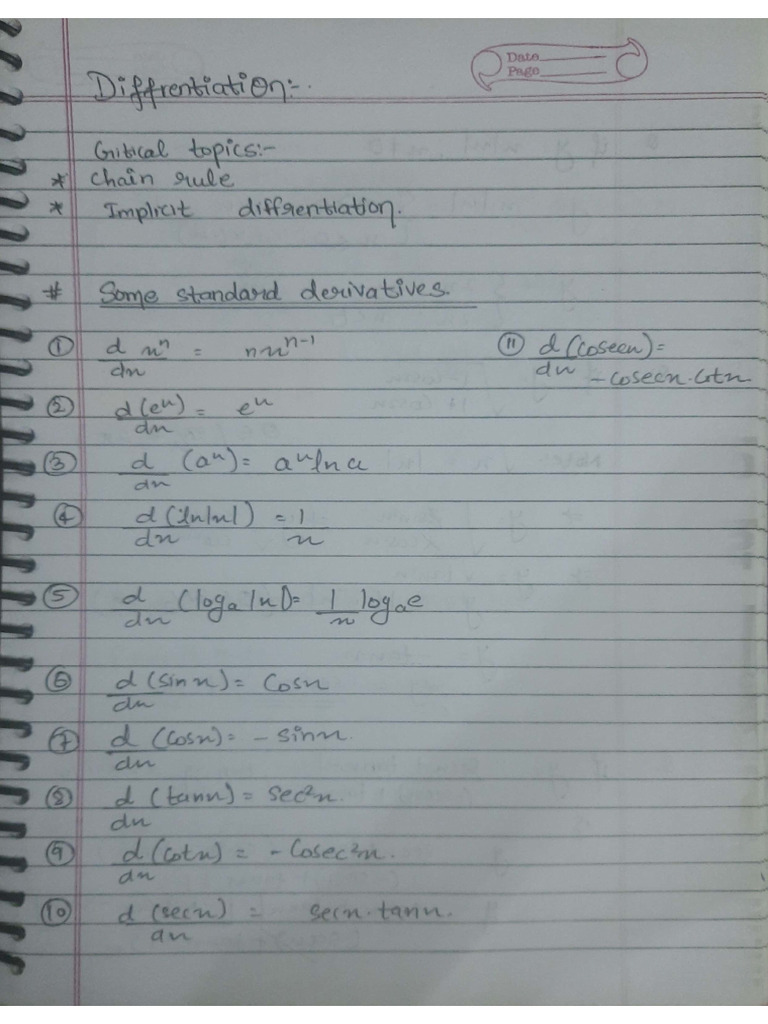 Differentiation (BSDK) | PDF