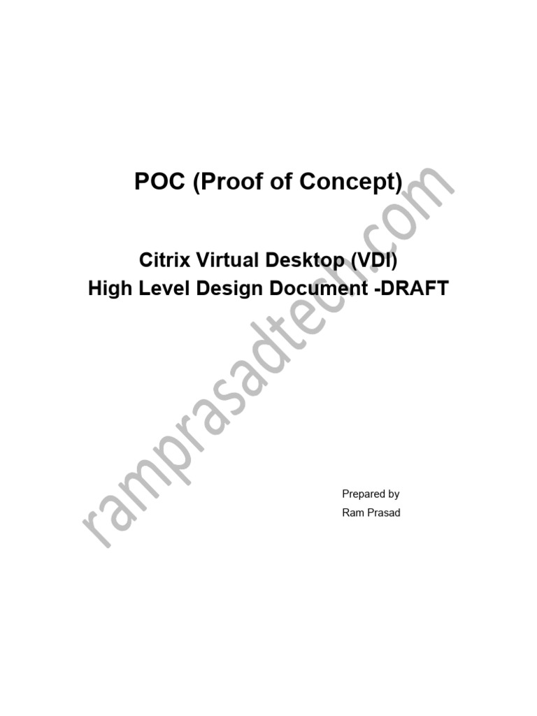 POC Citrix On Nutanix HLD Draft v0.1 | PDF | Desktop Virtualization | Virtualization