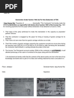 TDS Declaration From Transporter For 194C | PDF | Payments | Government ...