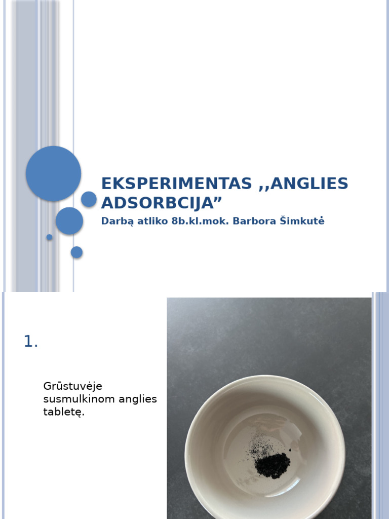 Eksperimentas ,,Anglies adsorbcija | PDF