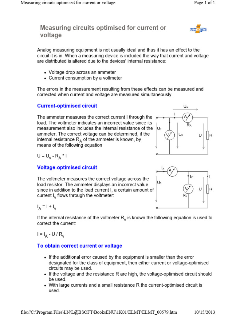 16-Measuring circuits optimised for current or voltage | PDF