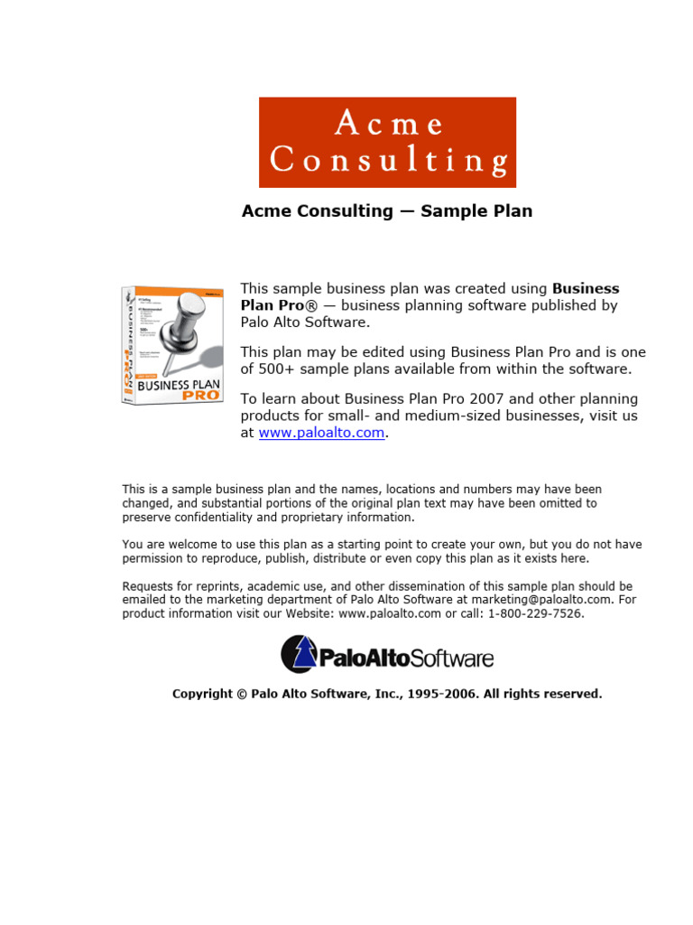 Business Plan Sample | PDF | Business