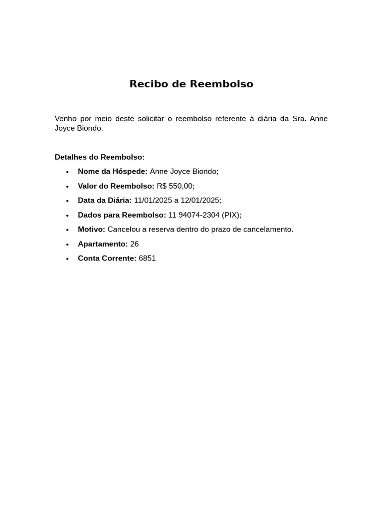 Recibo de Reembolso | PDF