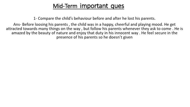Mid-Term Important Ques | PDF