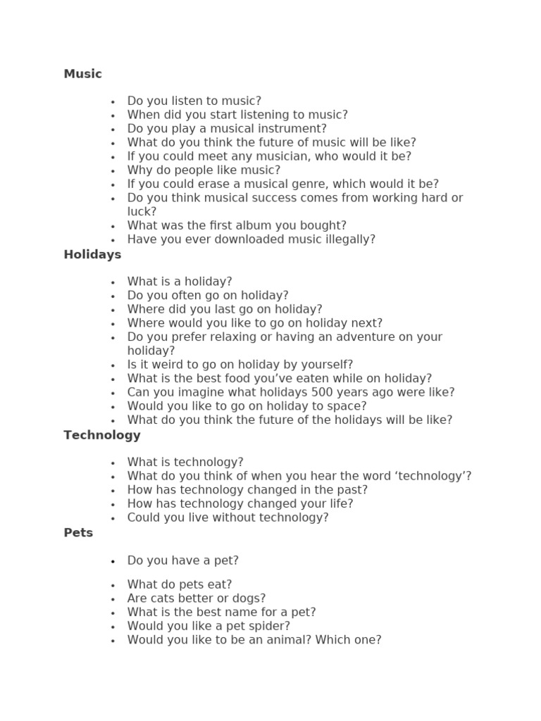 Speaking Topics PDF | PDF | Pet