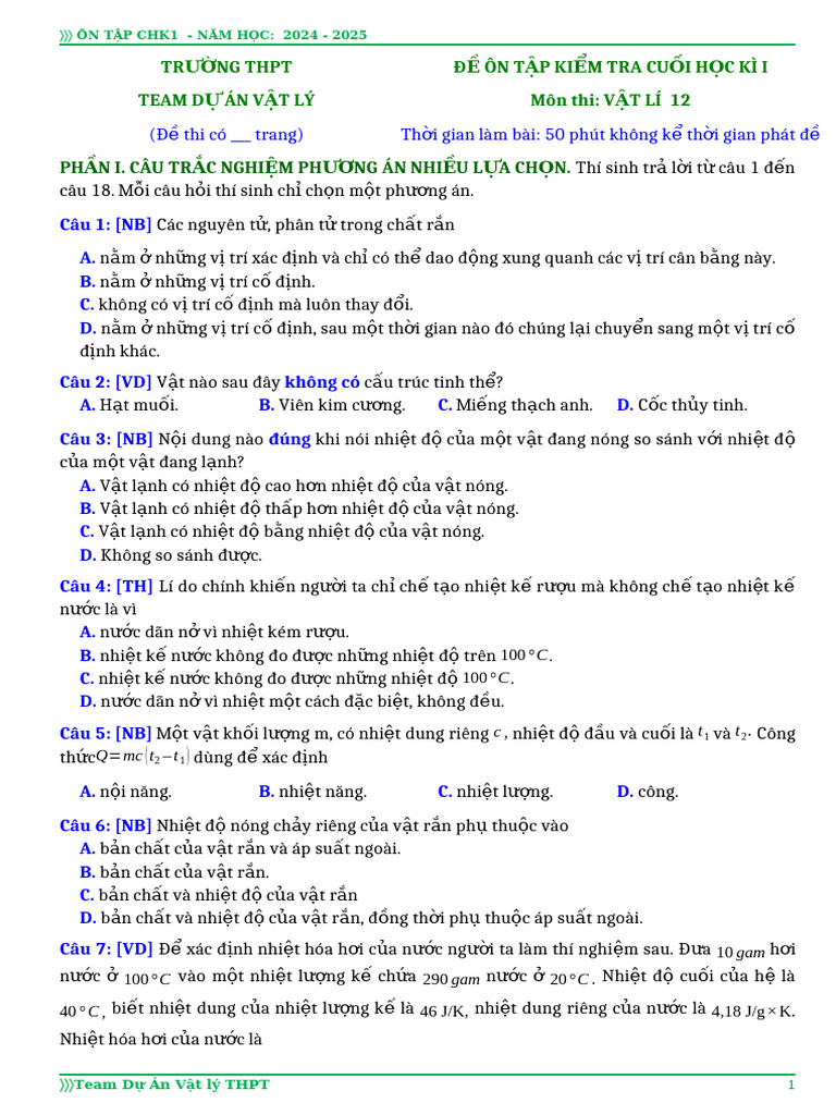 ĐỀ 10_ Ôn tập CHKI | PDF