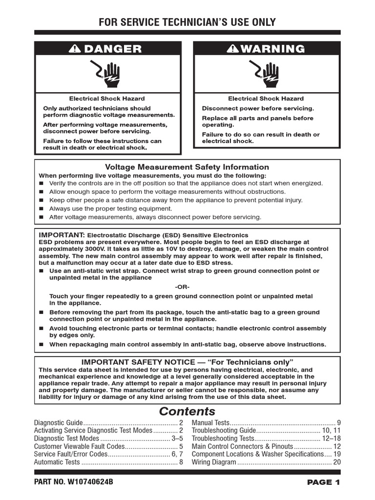 Whirlpool Washer Diagnostic Guide | PDF | Washing Machine ...