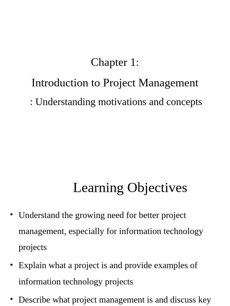 Chapter 1 Introduction To Project Management | PDF | Project Management | Project Management ...