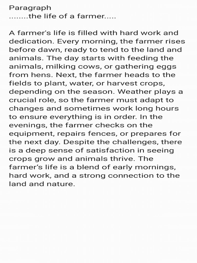 The Life of a Farmer | PDF