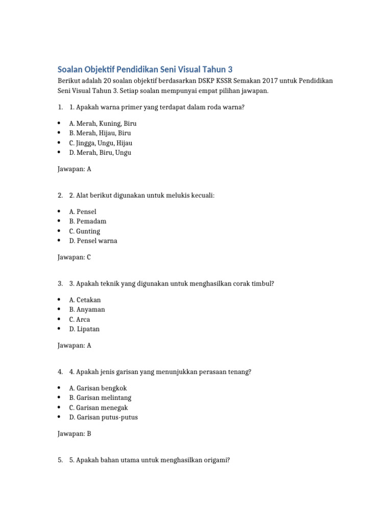 Soalan PSV Tahun3 | PDF