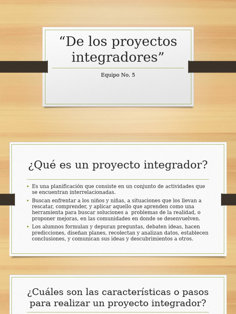 De los proyectos integradores | PDF