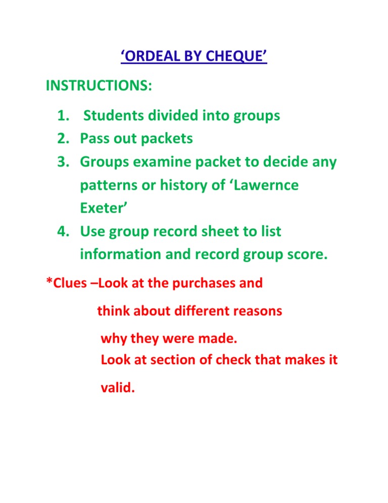 Ordeal by Cheque | PDF | Career & Growth