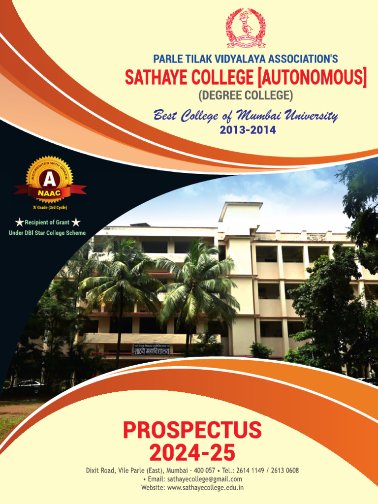 Sathaye College Vision and Mission Overview | PDF | Science ...