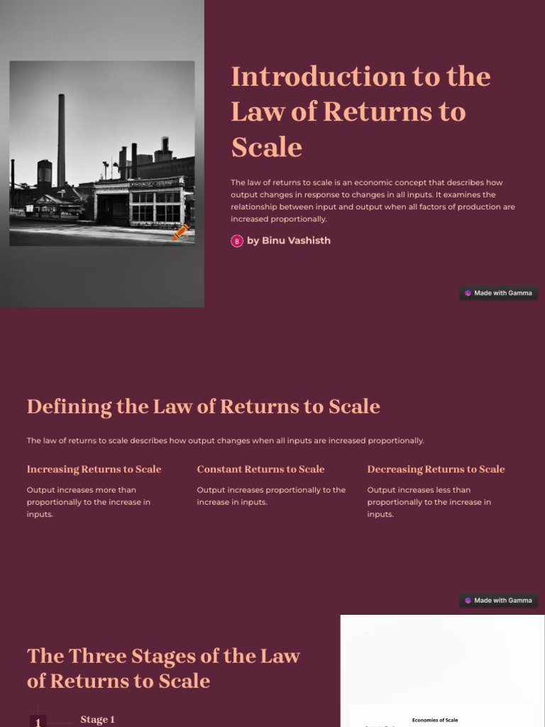 Introduction to the Law of Returns to Scale | PDF | Factors Of ...