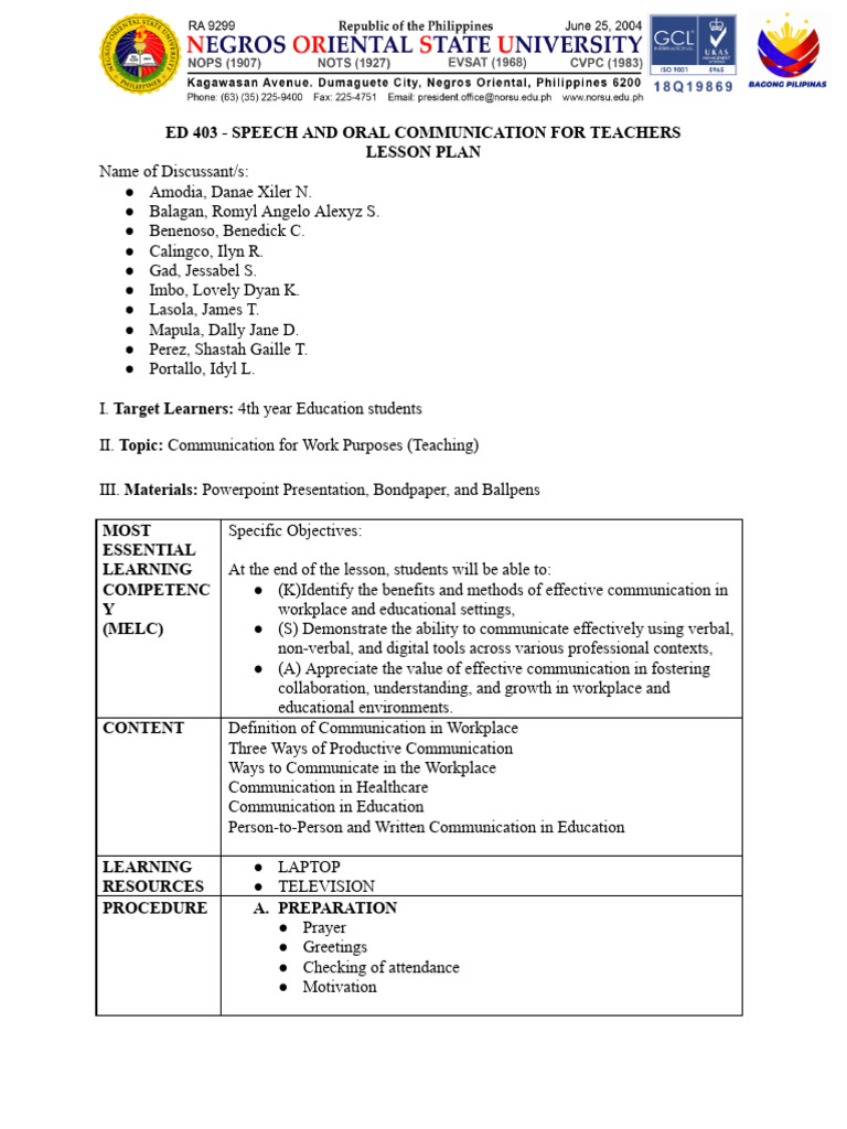 Communication Strategies for Educators | PDF | Communication ...