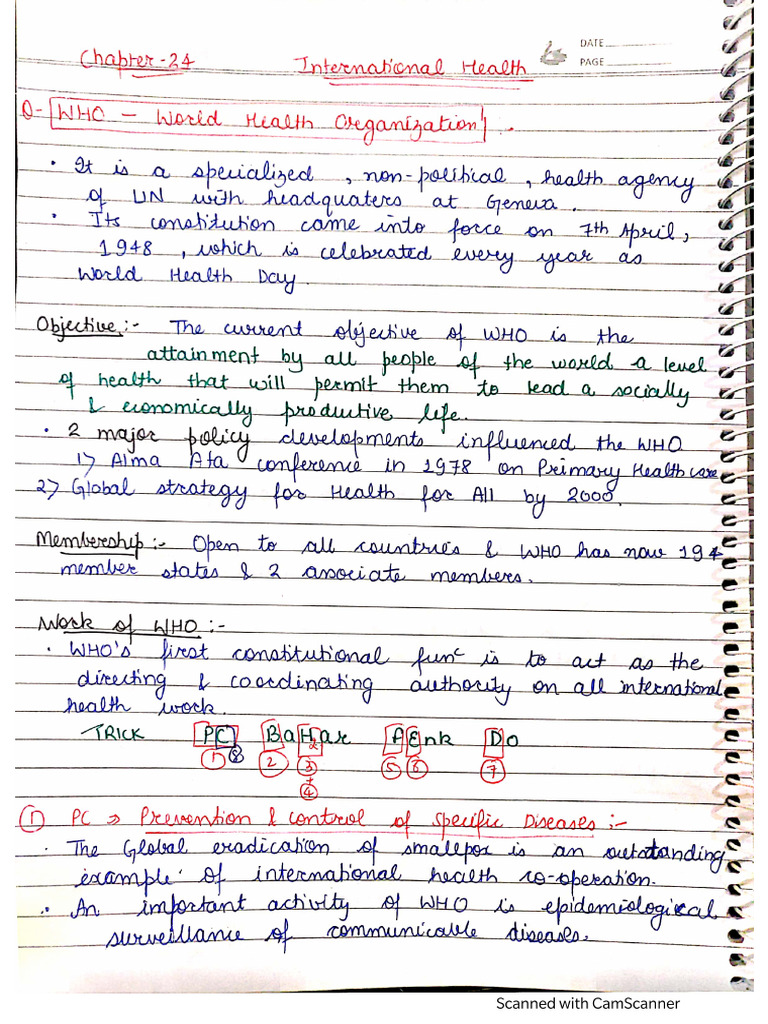 International Health Notes PSM | PDF