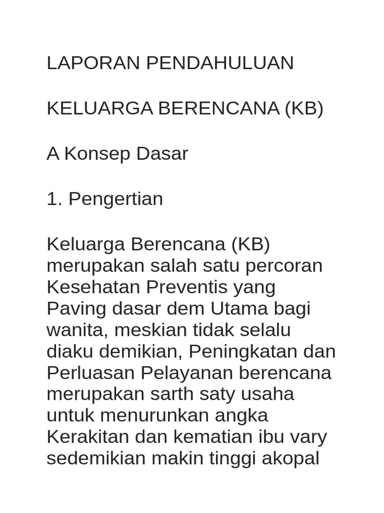 Pengertian KB Dan Penjelasannya | PDF