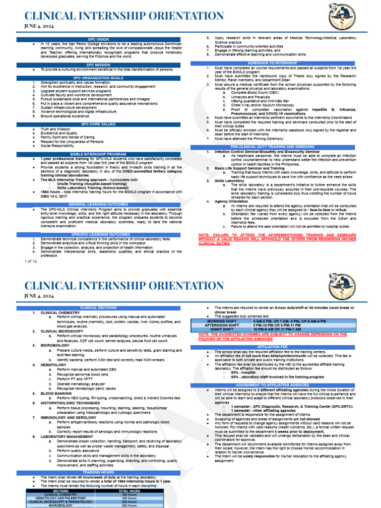 Clinical Internship Orientation | PDF | Staining | Histopathology
