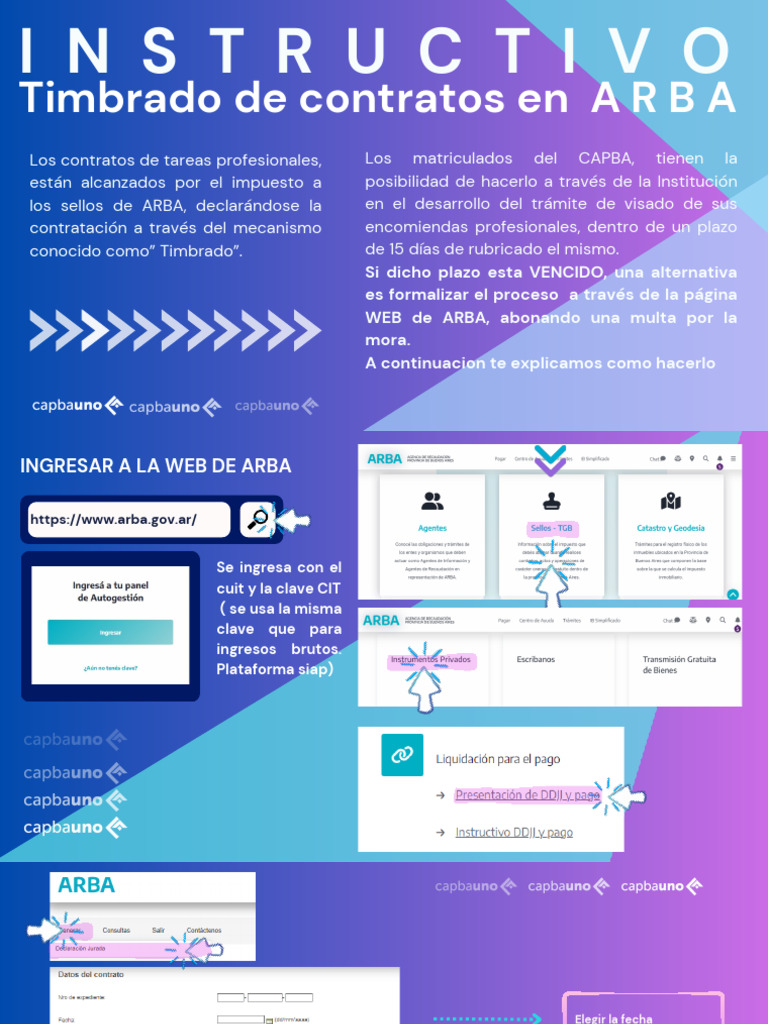 Instructivo Timbrados Contratos ARBA | PDF