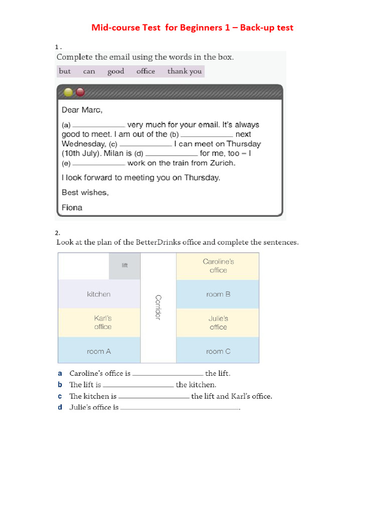 Mid-Course Test Back Up | PDF
