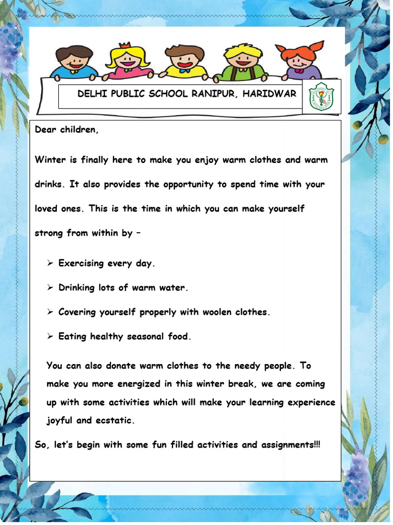 Winter Holiday Homework 2024-25 | PDF