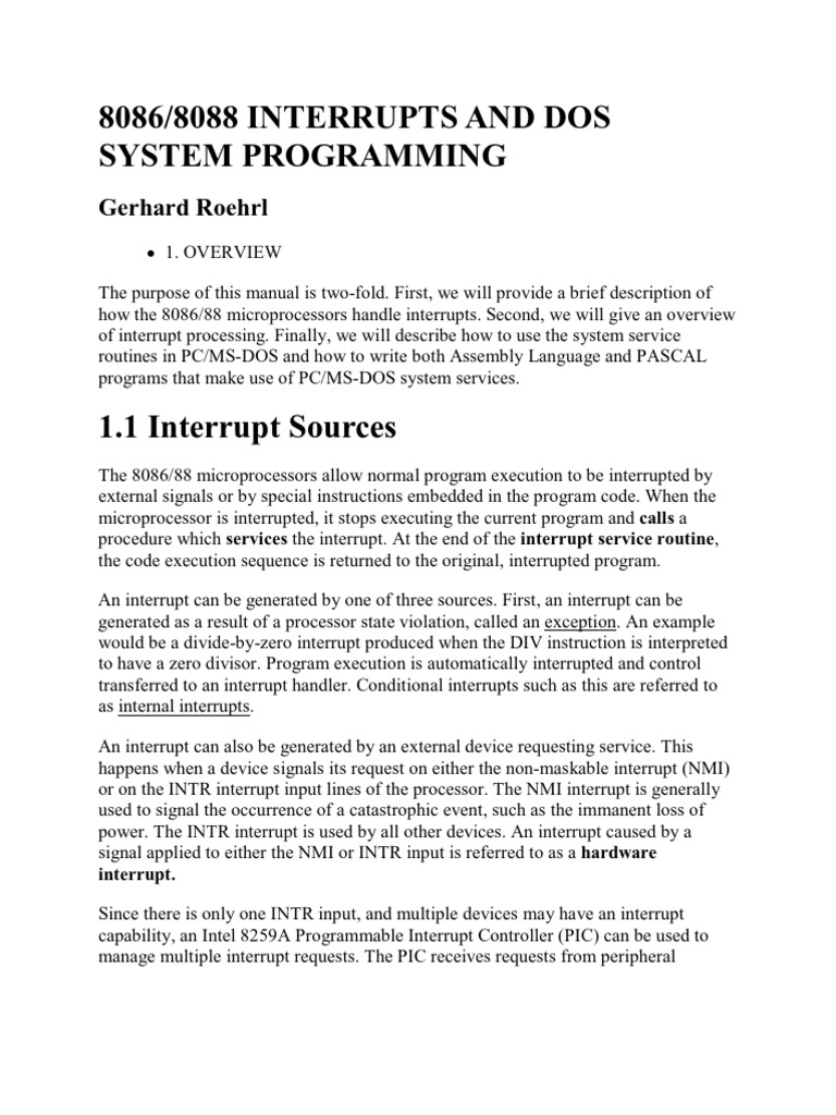 8086 | PDF | Bios | Subroutine