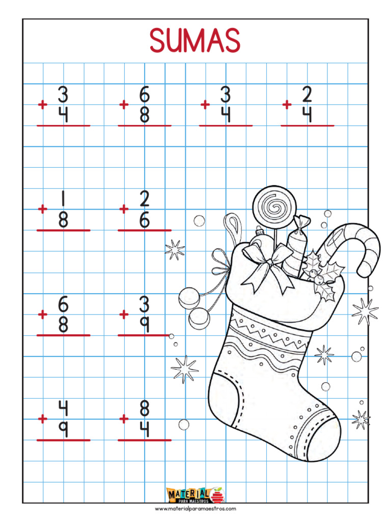 Sumas Navideñas para Estudiantes | PDF