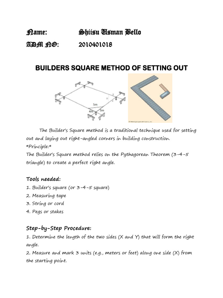 Builder's Square Method for Right Angles | PDF